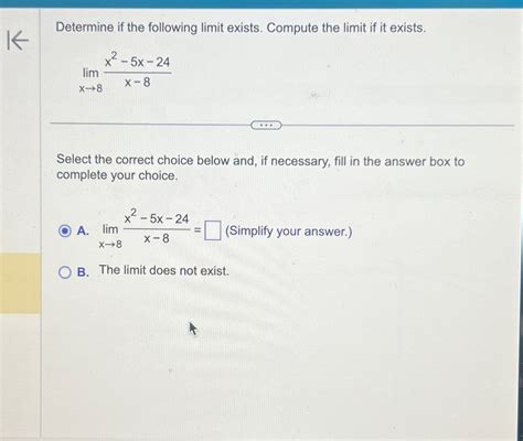 solved determine if the following limit exists compute the