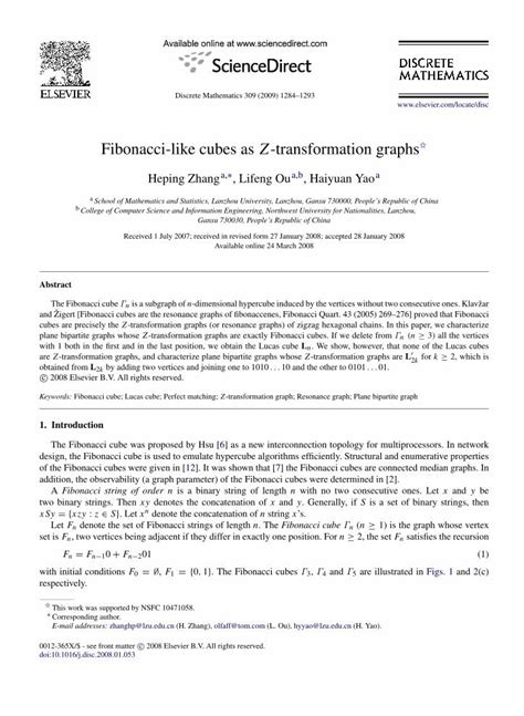 pdf fibonacci like cubes as transformation graphs dokumen tips