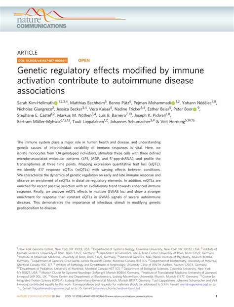 pdf genetic regulatory effects modified by immune activation · genetic regulatory effects