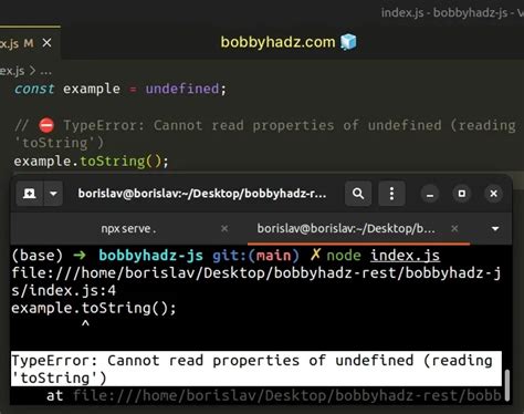 cannot read properties of undefined reading tostring bobbyhadz