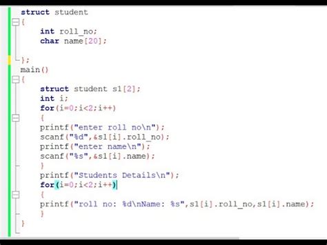 Structures With Array In C Language YouTube