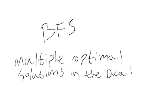 solved suppose that a primal problem has a degenerate bf solution one or more basic variables