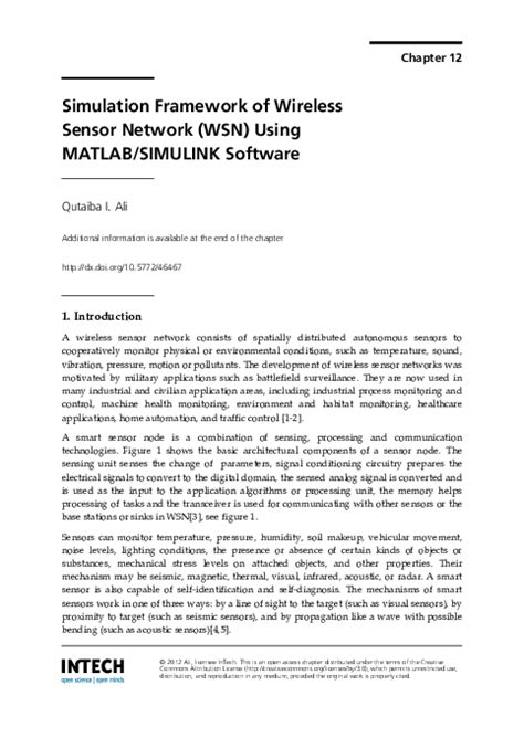 pdf simulation framework of wireless sensor network wsn using matlab simulink software