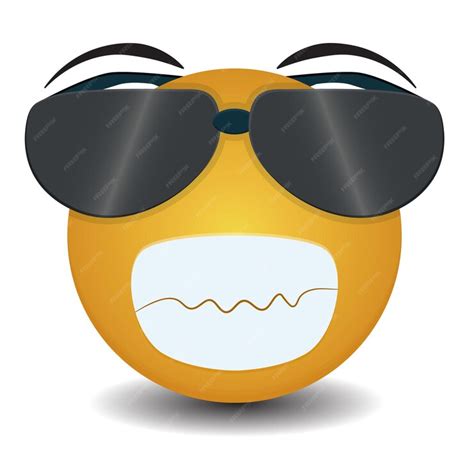 Premium Vector Emoji Or Emoticon Face Wearing Eyeglasses And Smiling