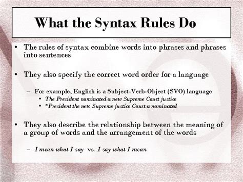 Ch 4 Syntax The Sentence Patterns Of Language