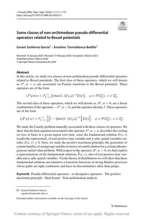 some classes of non archimedean pseudo differential operators related to bessel potentials