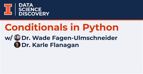 Conditionals In Python Data Science Discovery