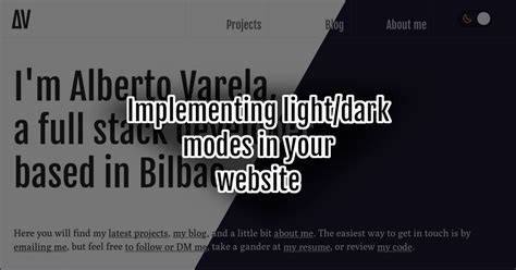 How To Implement Light And Dark Modes With A Toggle Switch On Your