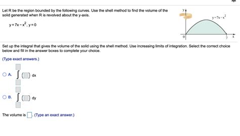 solved let r be the region bounded by the following curves