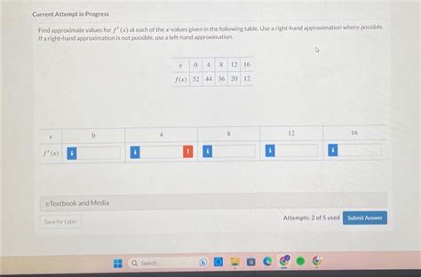 solved find approximate values for f′ x at each of the