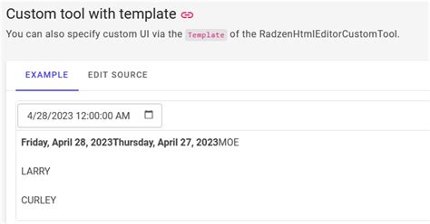 htmleditor custom tool with template radzen blazor components radzen