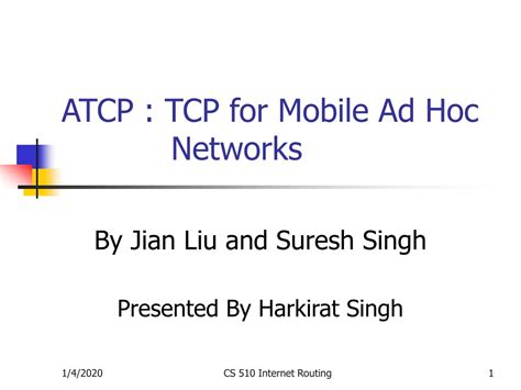 ppt atcp tcp for mobile ad hoc networks powerpoint presentation id 9557111