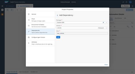 Build Your First Automation Using Outlook SDK Of SAP Build Process