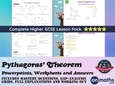 Pythagoras Theorem PowerPoints Worksheets Answers Higher GCSE