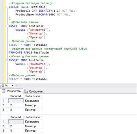 Инструкция TRUNCATE TABLE в Transact SQL Info Comp ru IT блог для