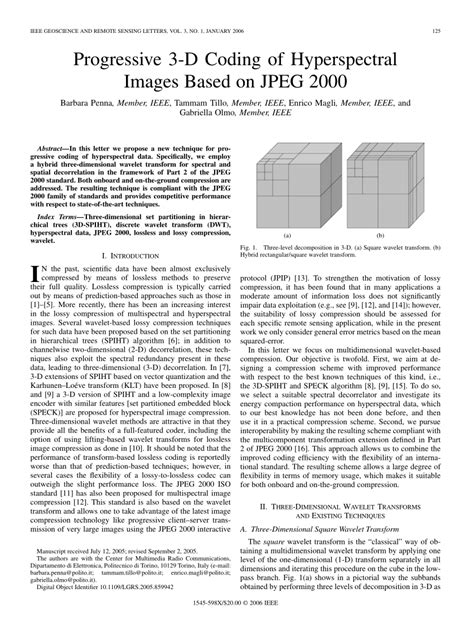 pdf progressive 3 d coding of hyperspectral images based on jpeg 2000