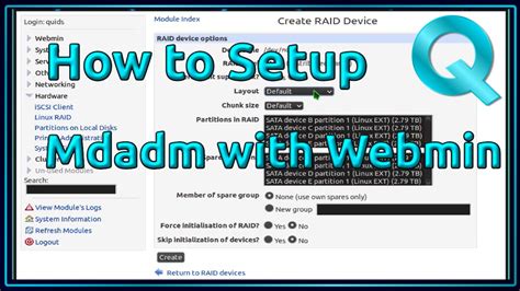 How To Create An Mdadm Raid Using Webmin In Ubuntu Server YouTube