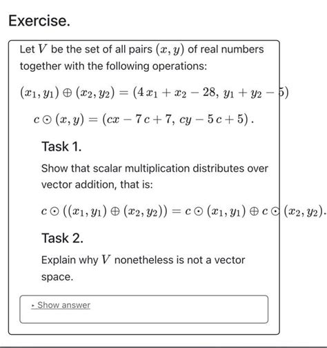 solved let v be the set of all pairs x y of real numbers