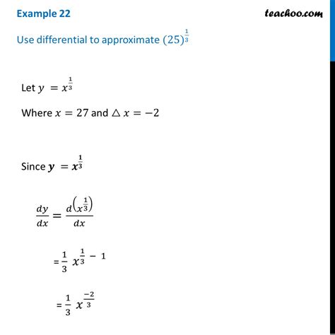 question 9 use differential to approximate 25 1 3 examples