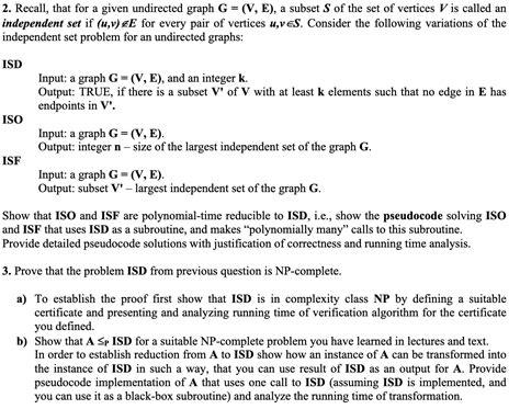 solved 2 recall that for a given undirected graph g