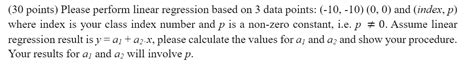 solved 30 points please perform linear regression based on