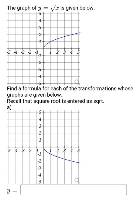the graph of y sqrt { x } is given below cameramath