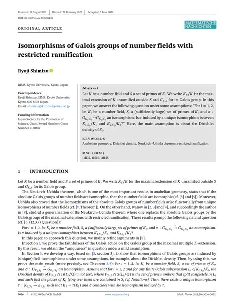 isomorphisms of galois groups of number fields with restricted ramification
