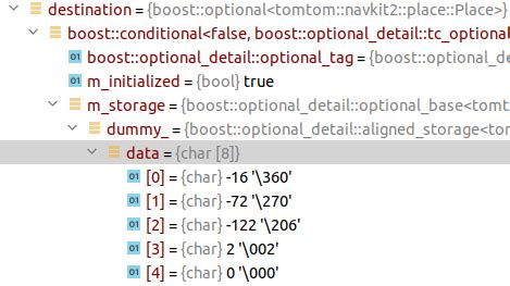 C How Can I View A Boost Optional In The CLion Debugger Stack