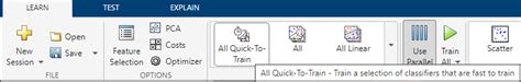 train classification models in classification learner app matlab and simulink