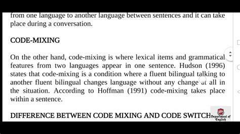 code switing and code mixing। definition difference types of code switching and mixing।easy