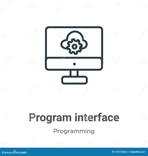 Program Interface Outline Vector Icon Thin Line Black Program