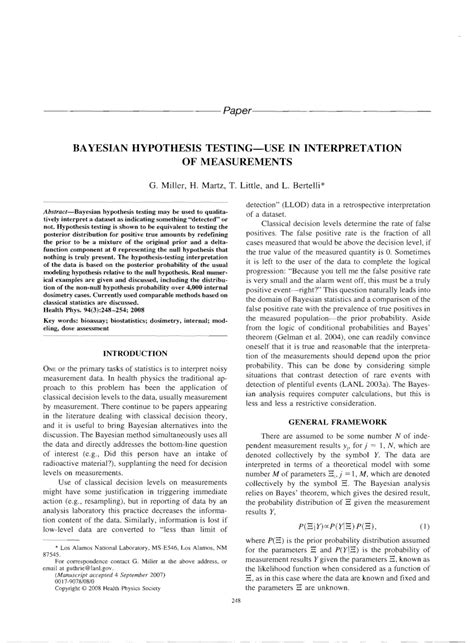 pdf bayesian hypothesis testing use in interpretation of measurements