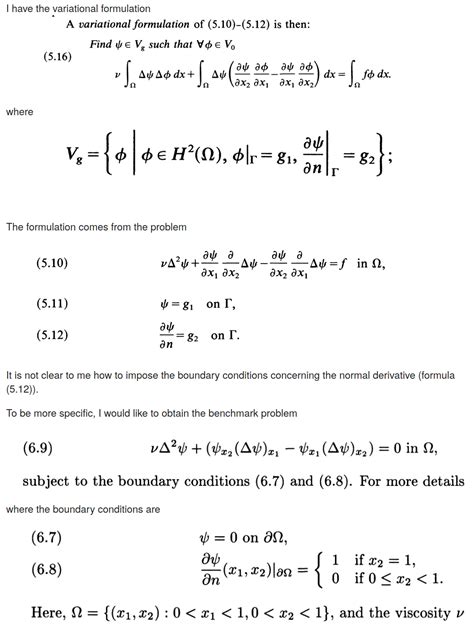 navier stokes stream function vorticity formulation variational formulation fenics project