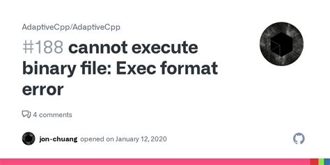 cannot execute binary file exec format error · issue 188 · adaptivecpp adaptivecpp · github
