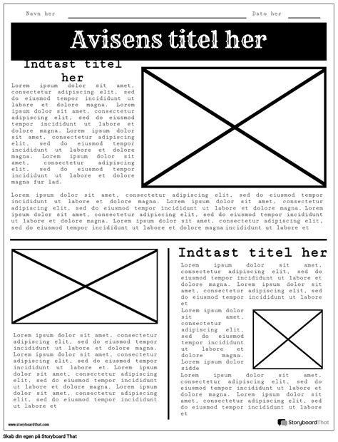 Ny Oprettelsesside Avis Skabelon 3 Storyboard Par Da Examples