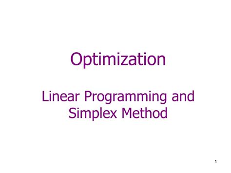 ppt optimization linear programming and simplex method powerpoint presentation id 145069
