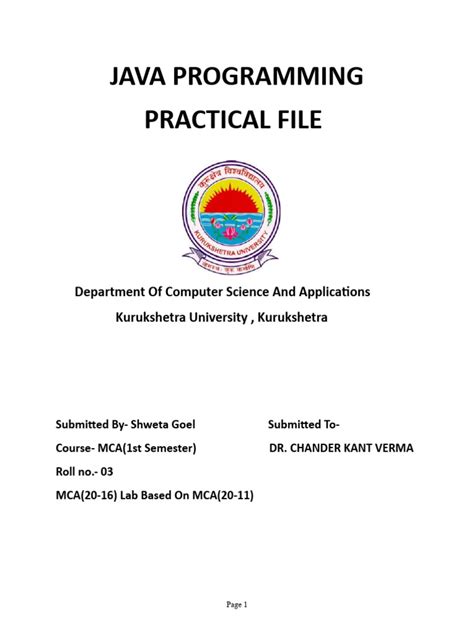 java practical file pdf