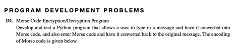 solved d1 morse code encryption decryption program develop
