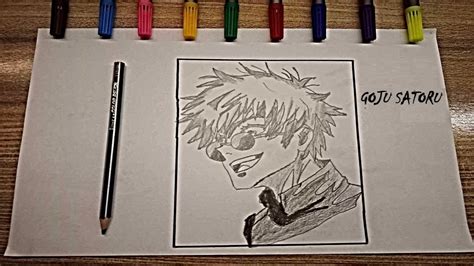 How TO Draw GOJU SATORU Anime Drawing Step By Step YouTube