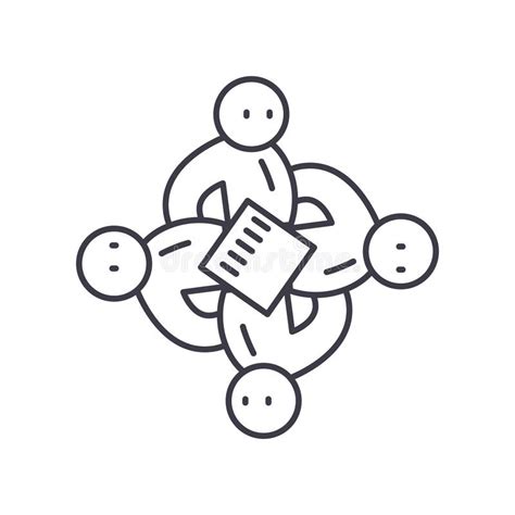 Partners Collaboration Concept Icon Linear Isolated Illustration Thin