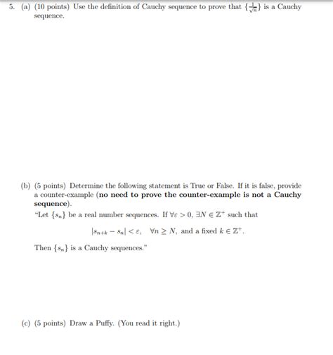 solved 5 a 10 points use the definition of cauchy