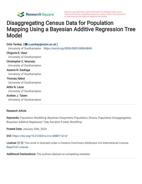 pdf disaggregating census data for population mapping using a bayesian additive regression