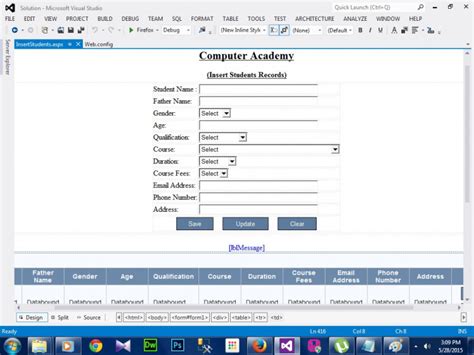 Gridview Insert Update And Delete In Asp Net Using C