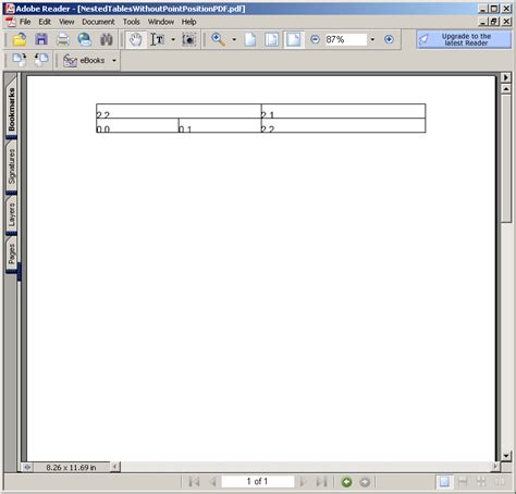 nested tables demo table nested pdf rtf java