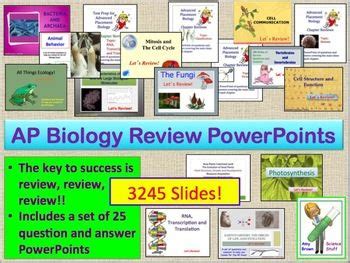 AP Advanced Placement Biology Review PowerPoints Bundle Biology