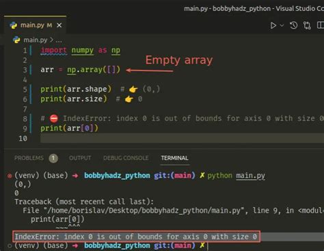 IndexError Index 0 Is Out Of Bounds For Axis 0 With Size 0 Bobbyhadz