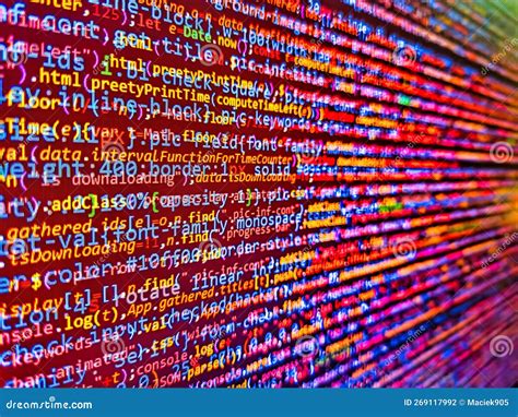 HTML Code On Laptop Screen Abstract Screen Of Web Developer Abstract
