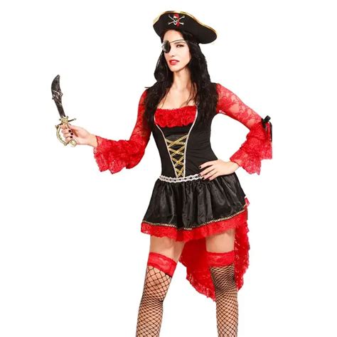 Sexy Women Pirate Costume Woman Plus Size Female Halloween Fancy Party Dress Carnival Adult