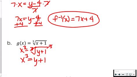 finding inverse functions youtube
