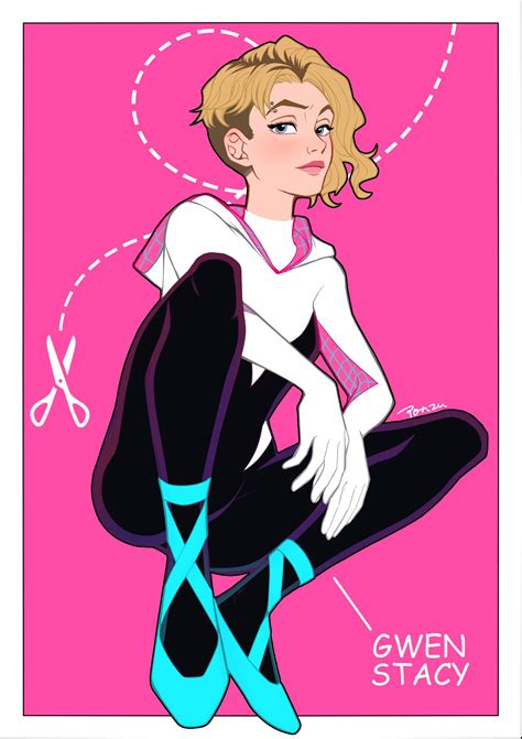 Taishi Artist Gwen Stacy Женщина Паук Гвен Паук Гвен Стейси Anime Artist Аниме арт